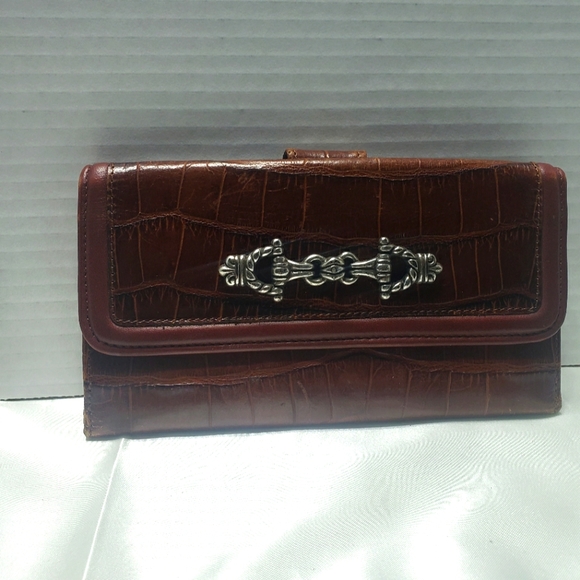 Brighton | Bags | Brighton Brown Croc Embossed Leather Wallet | Poshmark